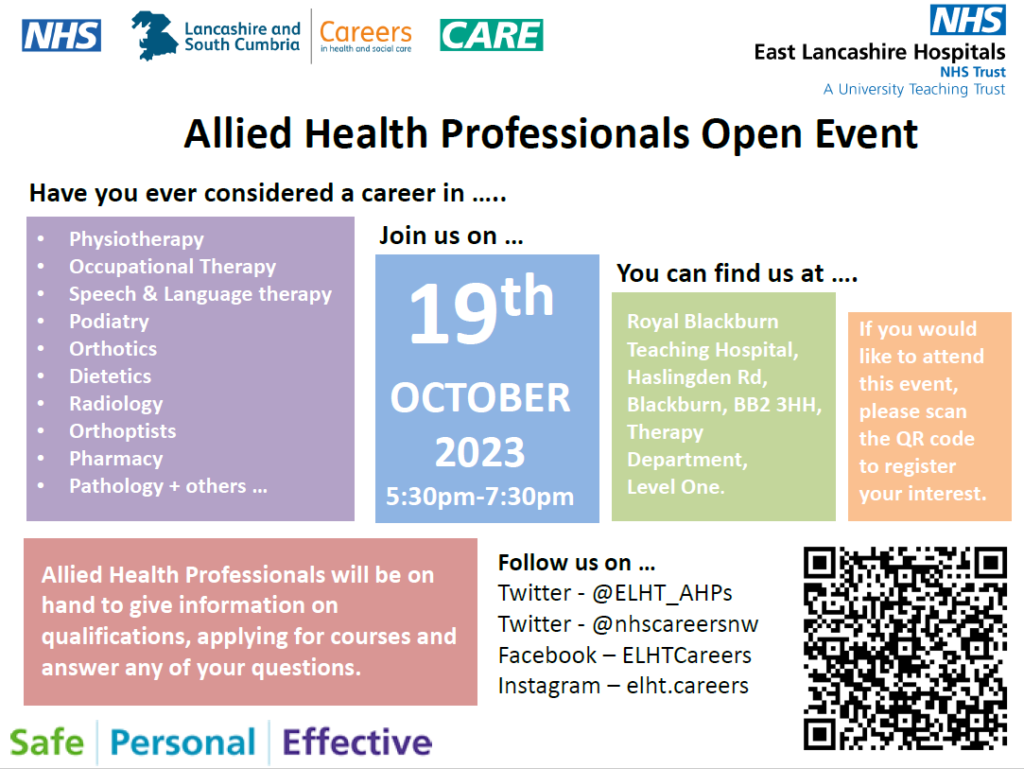 Allied Health Professionals Open Event - NHS Careers NW
